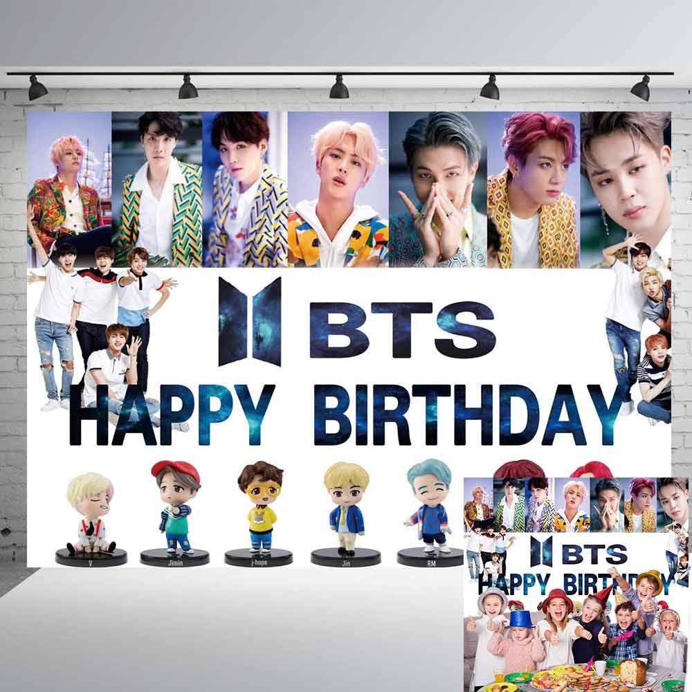 Bangtan Boys Backdrop for Boy Birthday Party Banner Background Photography Decoration Background 7x5ft
