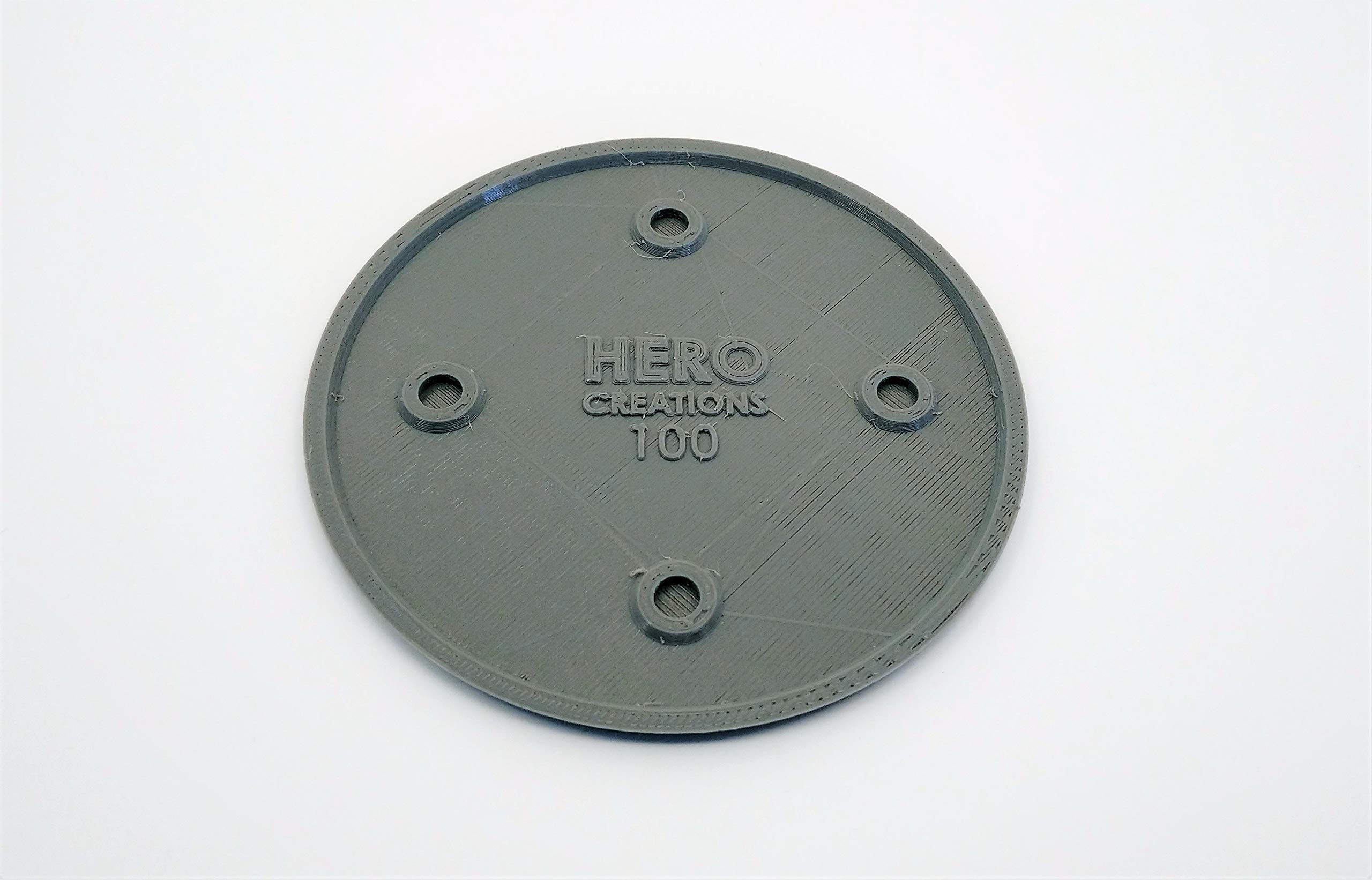 HERO Creations Miniature 3 Plastic Gray Bases 100 mm -4 inch - Circular, Gargantuan Figurine Size, for Roleplaying Game - Tabletop - Wargames Tables