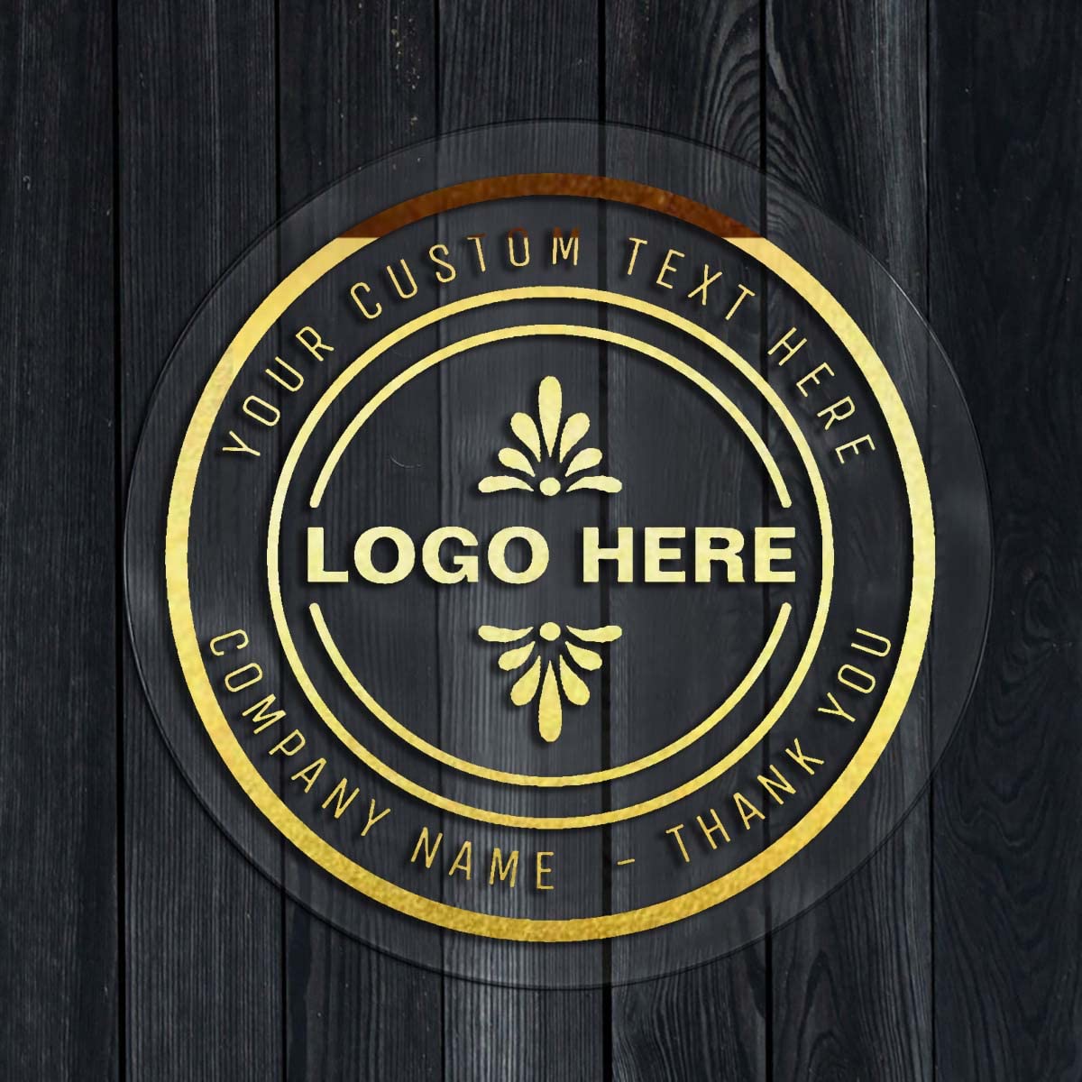 Custom Clear Stickers Personalized Circle Labels Stickers Custom Business Logo Metallic Gold Stickers for Wedding Favor Party Baptism