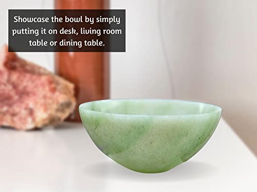 Green Aventurine Crystal Bowl - 2" Gem Stone Bowl for Altar Offering Bowl