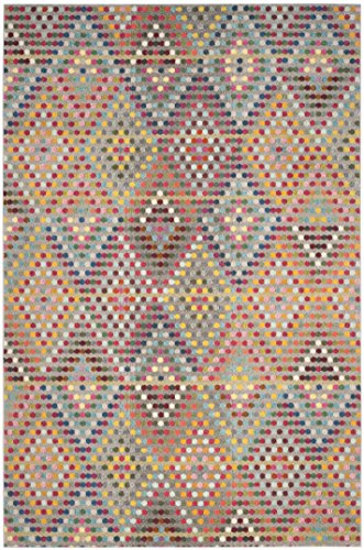 SAFAVIEH Monaco Collection Area Rug - 5'1" x 7'7", Multi & Beige, Boho Diamond Design, Non-Shedding & Easy Care, Ideal for High Traffic Areas in Living Room, Bedroom (MNC204F)