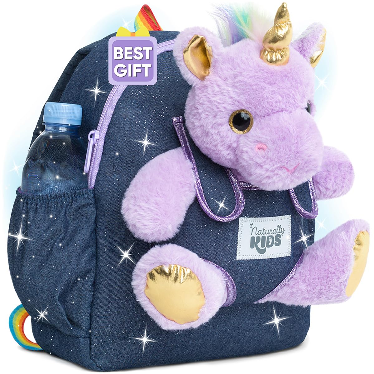Naturally KIDS Purple Unicorn Toys for Girls Age 4-6, Gifts for 5 Year Old Girls, Gifts for 4 Year Old Girl, 4 Year Old Girl Birthday Gift, Toddler Unicorn Backpack