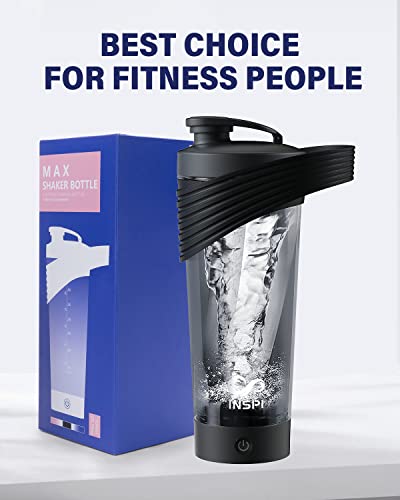 INSPI Blender Bottles, Electric Protein Shaker Bottle 28 oz Made with Tritan, USB Rechargeable Mixer Cup with BPA Free for Milk Coffee Shakes, Black