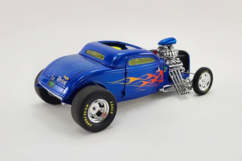 ModelToyCars 1934 Rat Fink Hot Rod Blown Altered Coupe, Blue - Acme 18965 - 1/18 Scale Diecast Model Toy Car