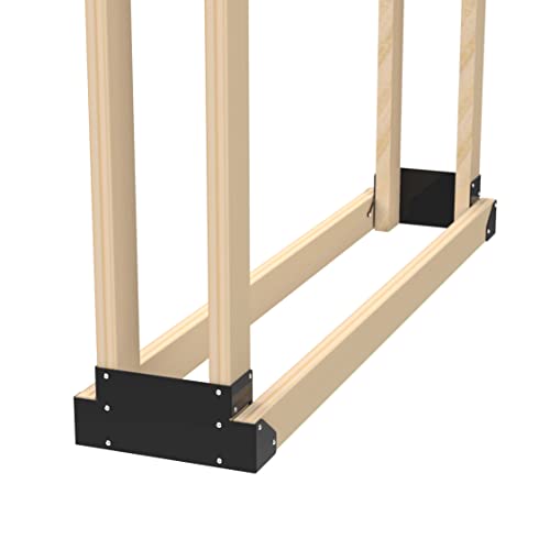 c2M Width Adjustable Outdoor Firewood Log Storage Rack 68 Piece Bracket Kit (2 Pack) | Heavy Duty Adjustable Custom Wood Storage Holder for Fireplace or Firepit | Made in the USA