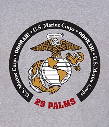 eMarinepx USMC 29 Palms Crew Neck Sweatshirt Grey. Made in USA. Officially Licensed with the United States Marine Corps