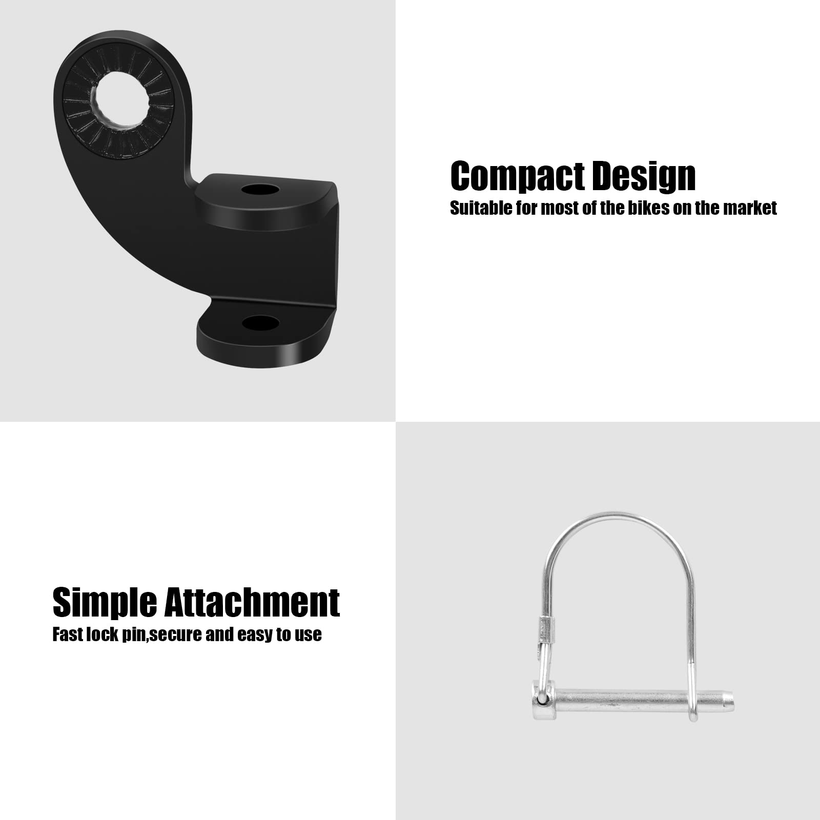 Bicycle Trailer Hitch,Blibro 12MM Steel Coupler Hitch Attachments Trailers Adapter Replacement Connector Included for Kids Burley Bee Bike Pets Trailers