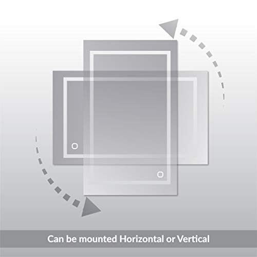 Homewerks 100160 30x36 inches LED Bathroom Mirror Wall Mounted Frameless Anti-Fog Dimmable Light 1600 Lumen Ultra Bright White 5000 Kelvin, Single Color