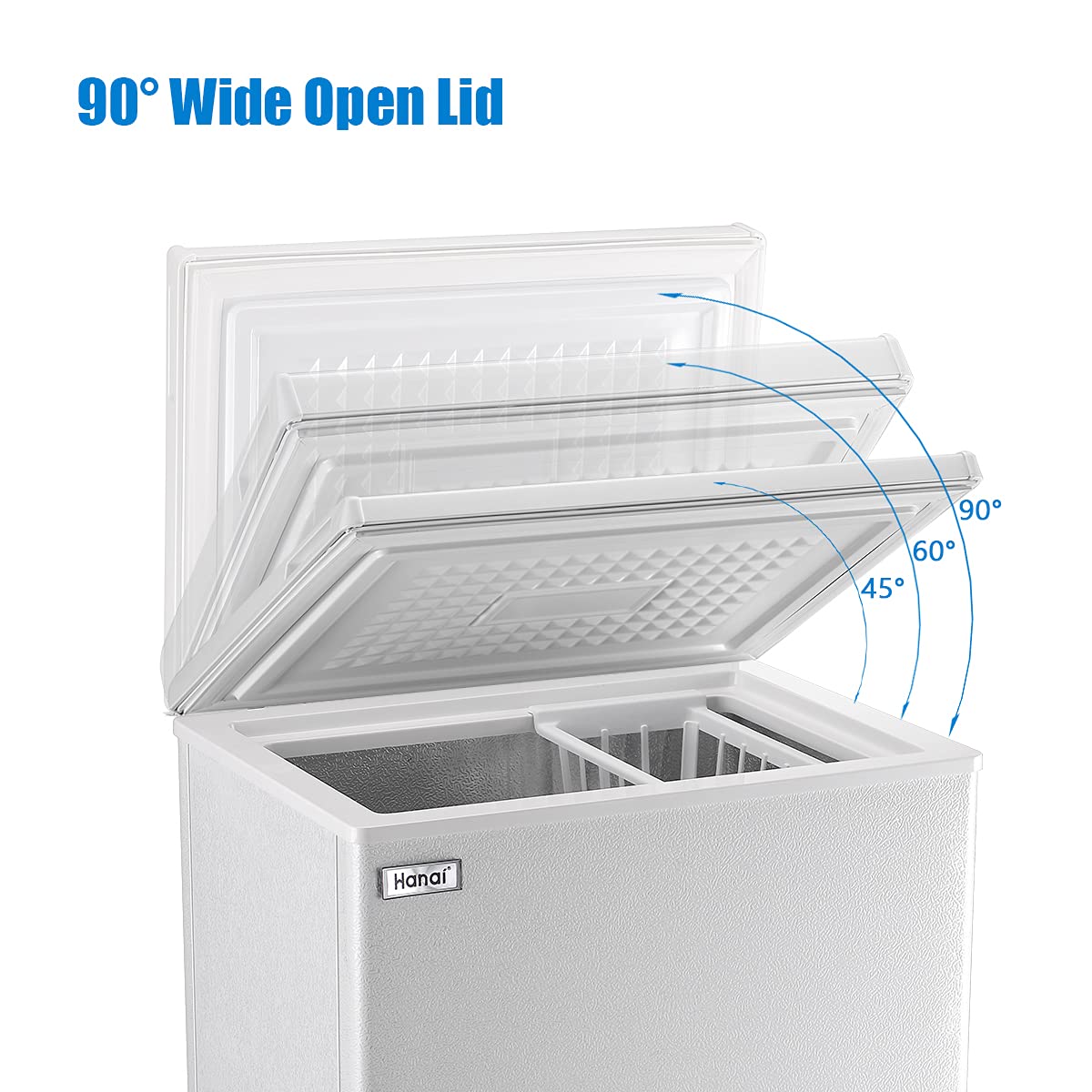 Chest Freezers Compact Mini Deep Freezer WANAI 3.5 Cu.Ft Free-standing Top Door Room Dorm Office Garage Freezer with 7 Adjustable Temp Control Removable Basket for Apartment Basement Business