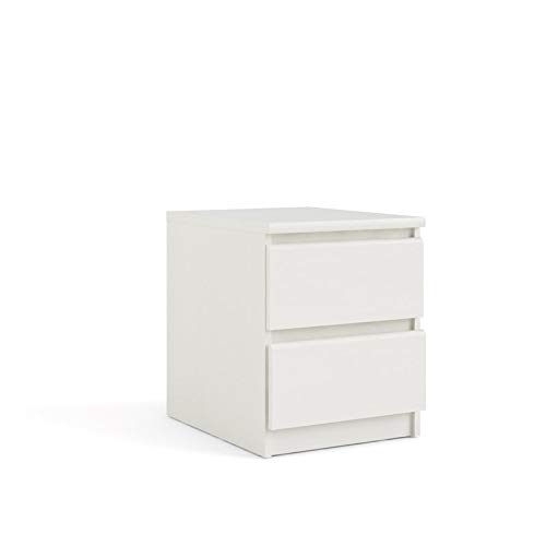 Tvilum Scottsdale 2 Drawer Nightstand, 15.91 in x 19.69 in x 19.49 in (D x W x H), White Woodgrain