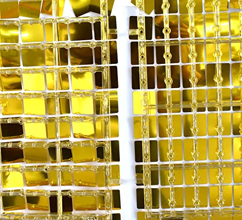 BannerBuzz Shimmer Panel Backdrop, Made of Premium Quality Plastic (Gold, 6' W X 8' H)