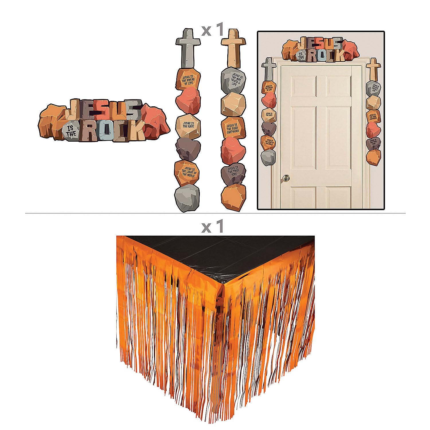 Deluxe Jesus is The Rock Trunk-or-Treat Decorating Kit - 11 Pc