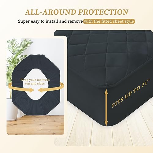 Bundle Safe and Sound Waterproof Quilted Mattress Pad + Waterproof Quilted Mattress Pad (White & Grey)
