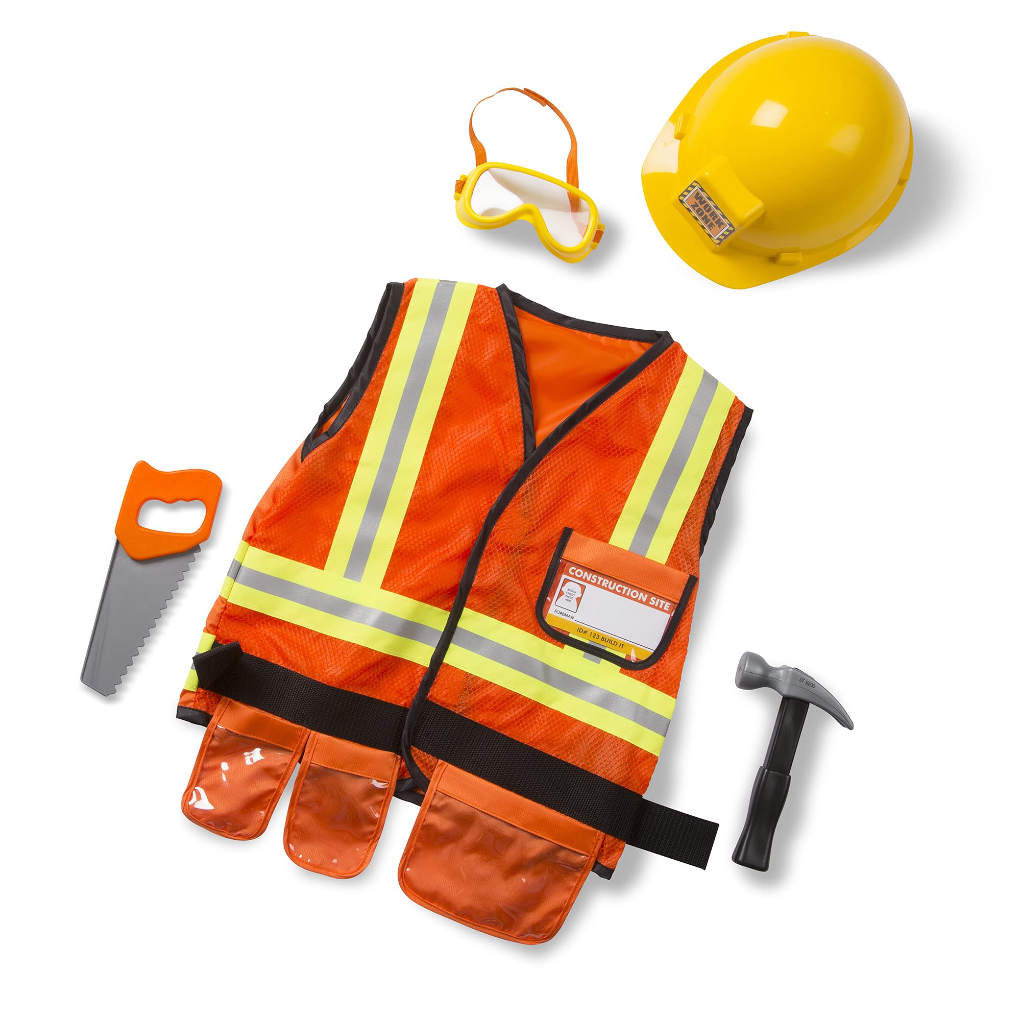 Melissa & Doug Construction Worker Role Play Costume Dress-Up Set (6 pcs) Frustration-Free Packaging & Astronaut Role Play Set