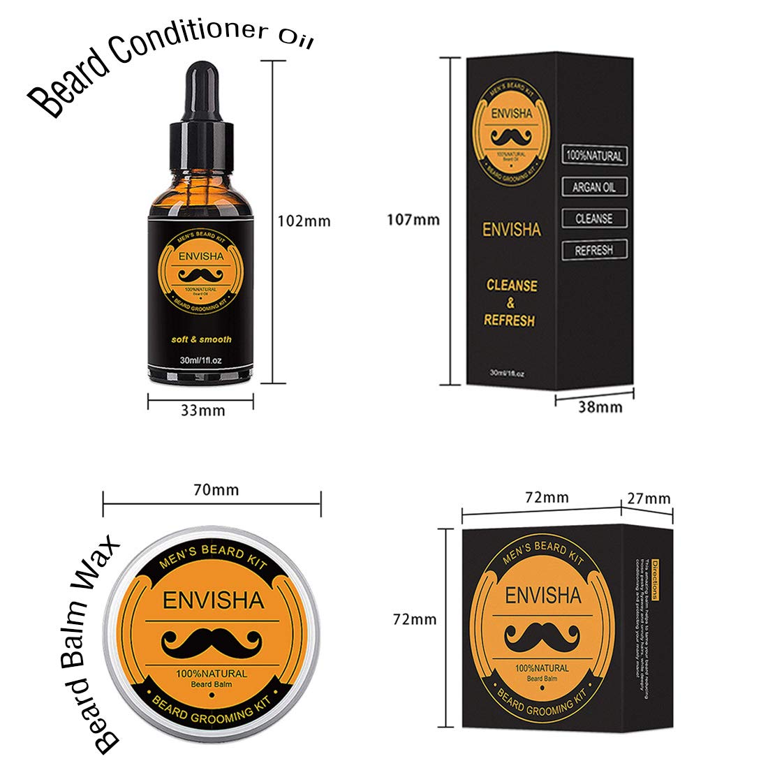 Beard Growing Kit Beard Kit for Men Birthday Father's Day Gifts for Men,Beard Grooming Kit,Beard Oil,Beard Balm,Beard Brush,Beard Comb,Beard Scissors,Storage Bag,Beard Growth Care Gifts for Men