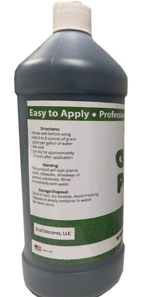 EcoColorants Green Grass Paint 32 oz(Quart)-Eco-Friendly , Made in the USA, Lawn Colorant, Turf Paint, Dye, Covers up to 1,000 square feet, Spray, (GGP1Q)