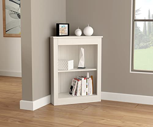 Inval 31.5" 2-Shelf Corner Bookcase, Washed Oak
