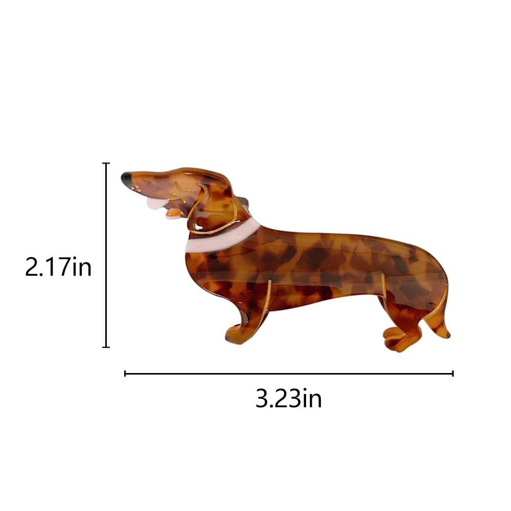 Dachshund Dog Hair Clips,Small Claw Clips for Girls,Acetate Hair Clips for Women,S10