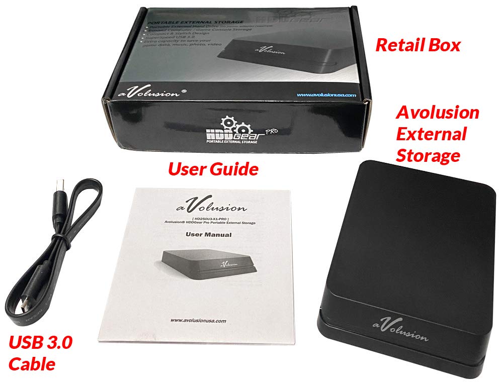 Avolusion Mini HDDGear Pro 4TB USB 3.0 Portable External Gaming Hard Drive (for PS4, Pre-Formatted) HD250U3-X1-PRO-4TB-PS - 2 Year Warranty