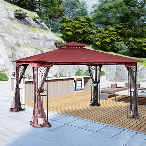 ISAGAPOY Replacement Canopy Top Cover for Garden Canopy Cover Roof with Air Vent for Gazebo (L-GZ798PST-E)