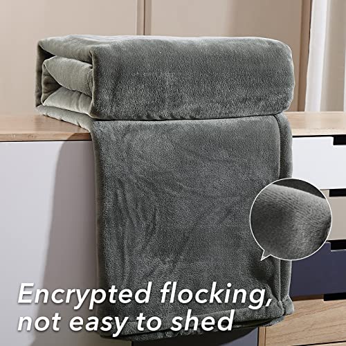 LBRO2M Flannel Fleece Bed Blanket, Queen Size Super Soft Warm Fuzzy Microfiber Velvet Plush Throw Lightweight Cozy Couch Blankets, All Season Use