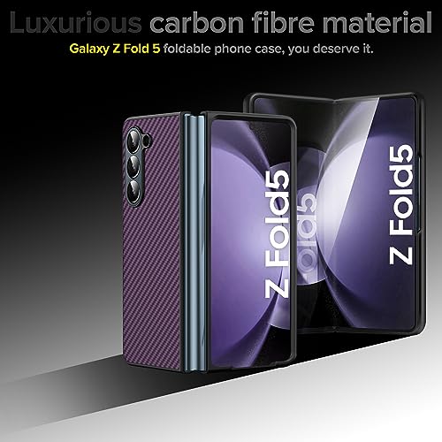for Samsung Galaxy Z Fold 5 Case with Stand, Thin Phone Case for Samsung Z Fold 5 Cover Outdoor 360 Degrees Shockproof Protective Case Galaxy Z Fold 5 Slim Case Fall Protection 5G/7.6" (Purple)