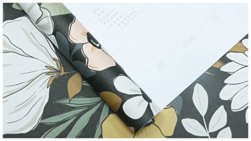 HAOKHOME 93217 Vintage Large Floral Peel and Stick Wallpaper Removable Daisy Leaf Black/Sand/Oliva Vinyl Self Adhesive Mural 17.7in x 9.8ft