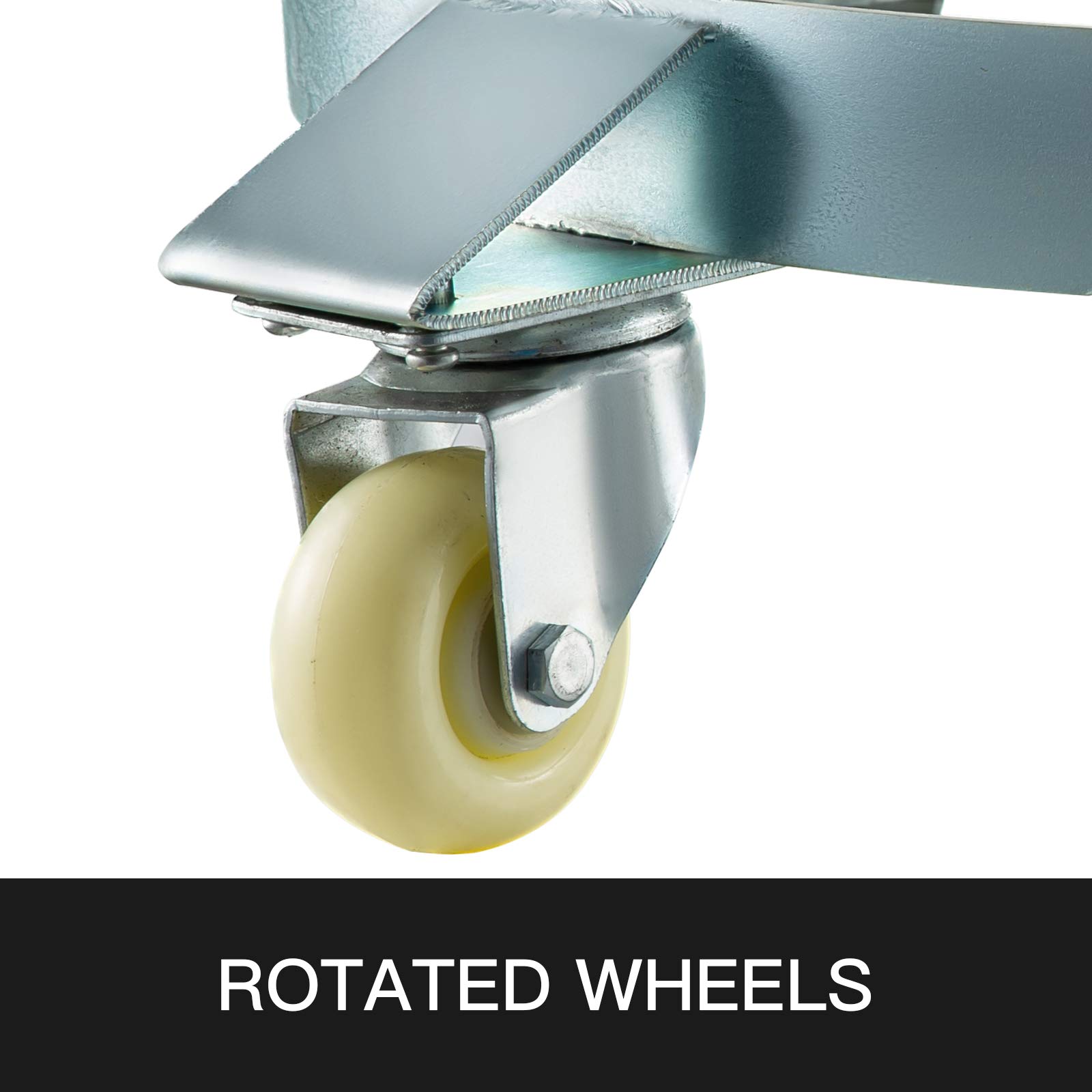 BestEquip Heavy Duty Drum Dolly 4 Swivel Caster Wheel 55 Gallon Steel Frame Non Tipping 2 Pack with Brake