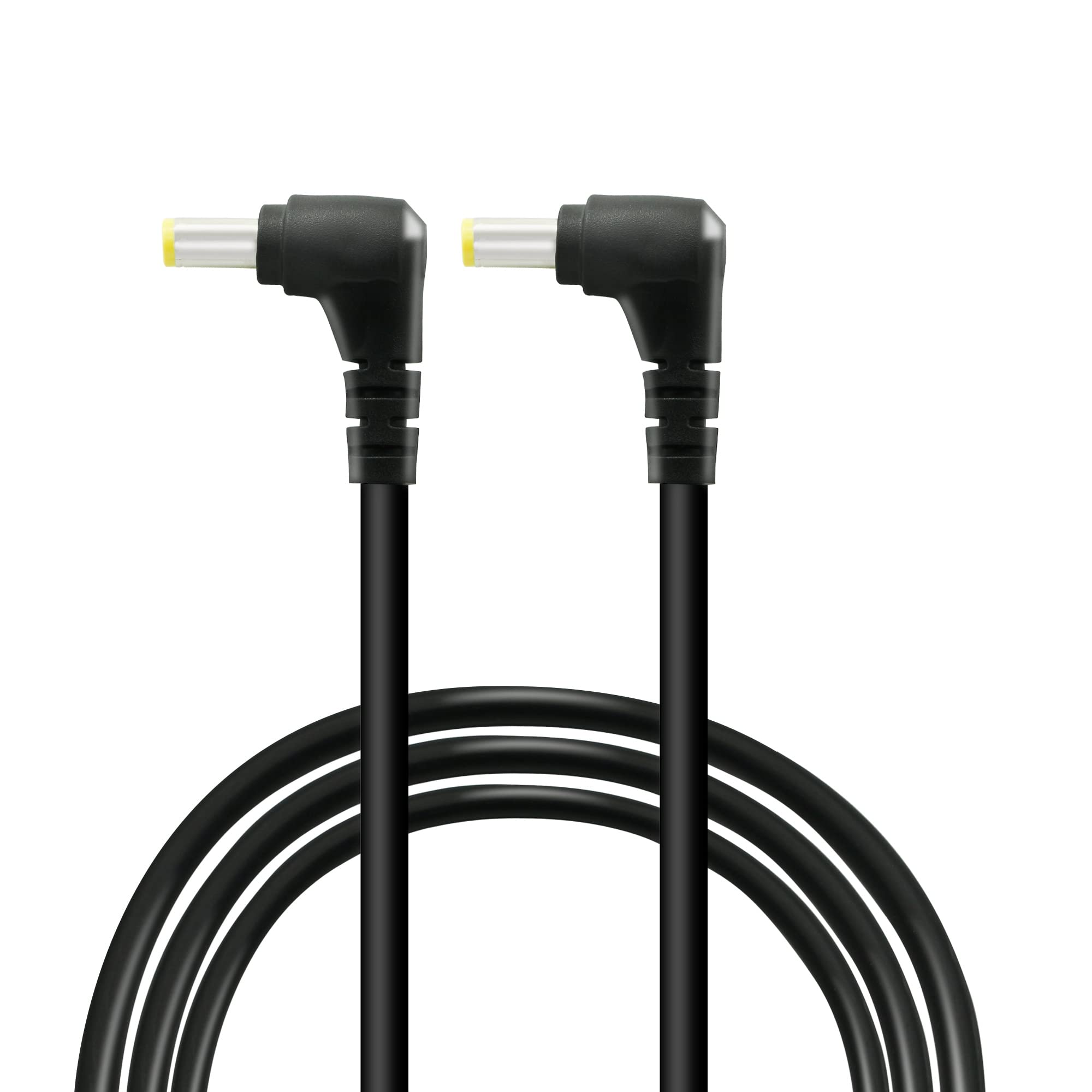GINTOOYUN 2 PCS DC 5.5MM x 2.5MM 90 Degree Male to Male Plug Cable, 18AWG Right Angle DC5525 Power Cable Extension Cord for Strip Lihgt,CCTV,Monitors,etc(1m)