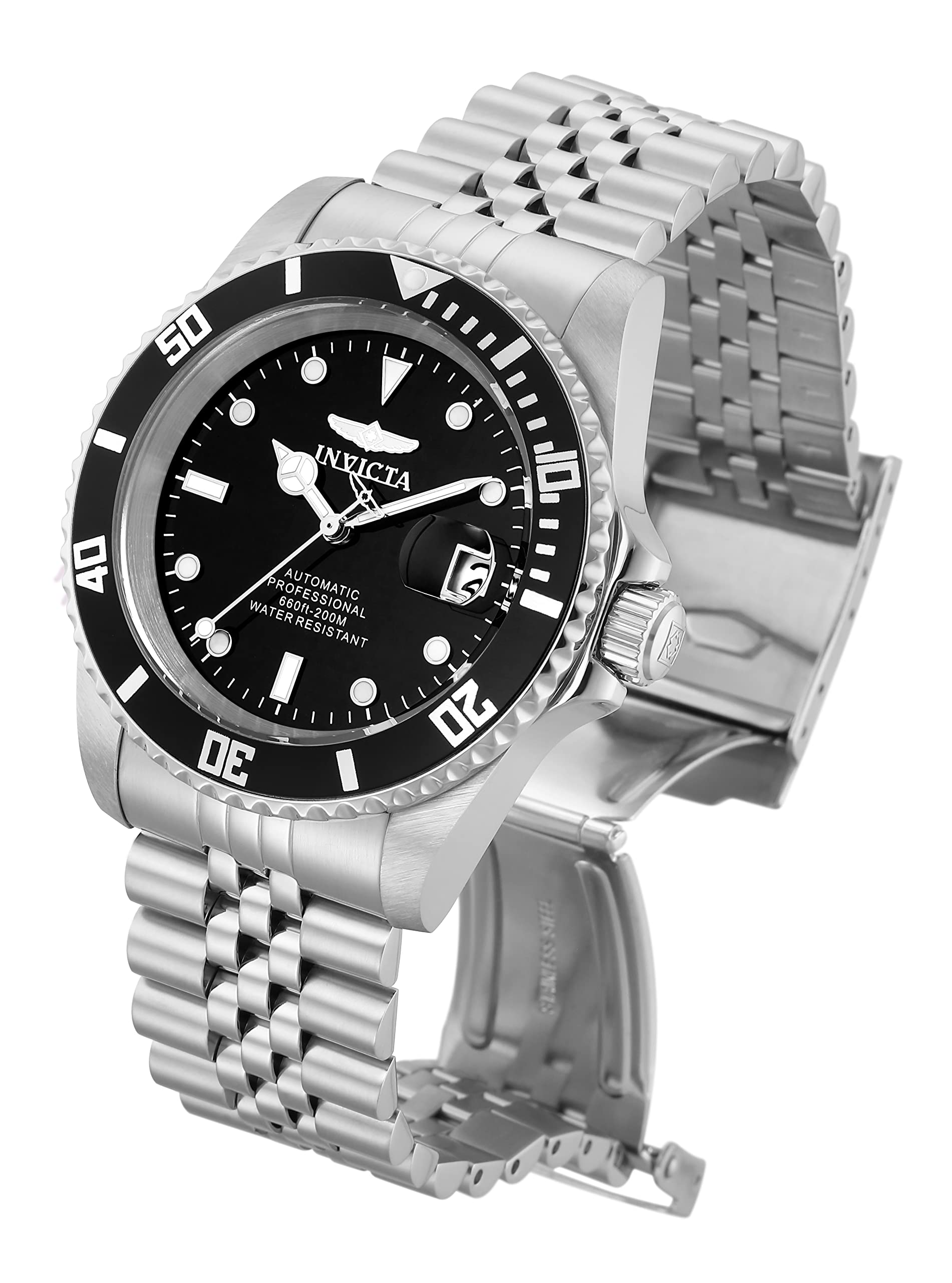 Invicta Men's Pro Diver Automatic Watch with Stainless Steel Band (Model: Silver)