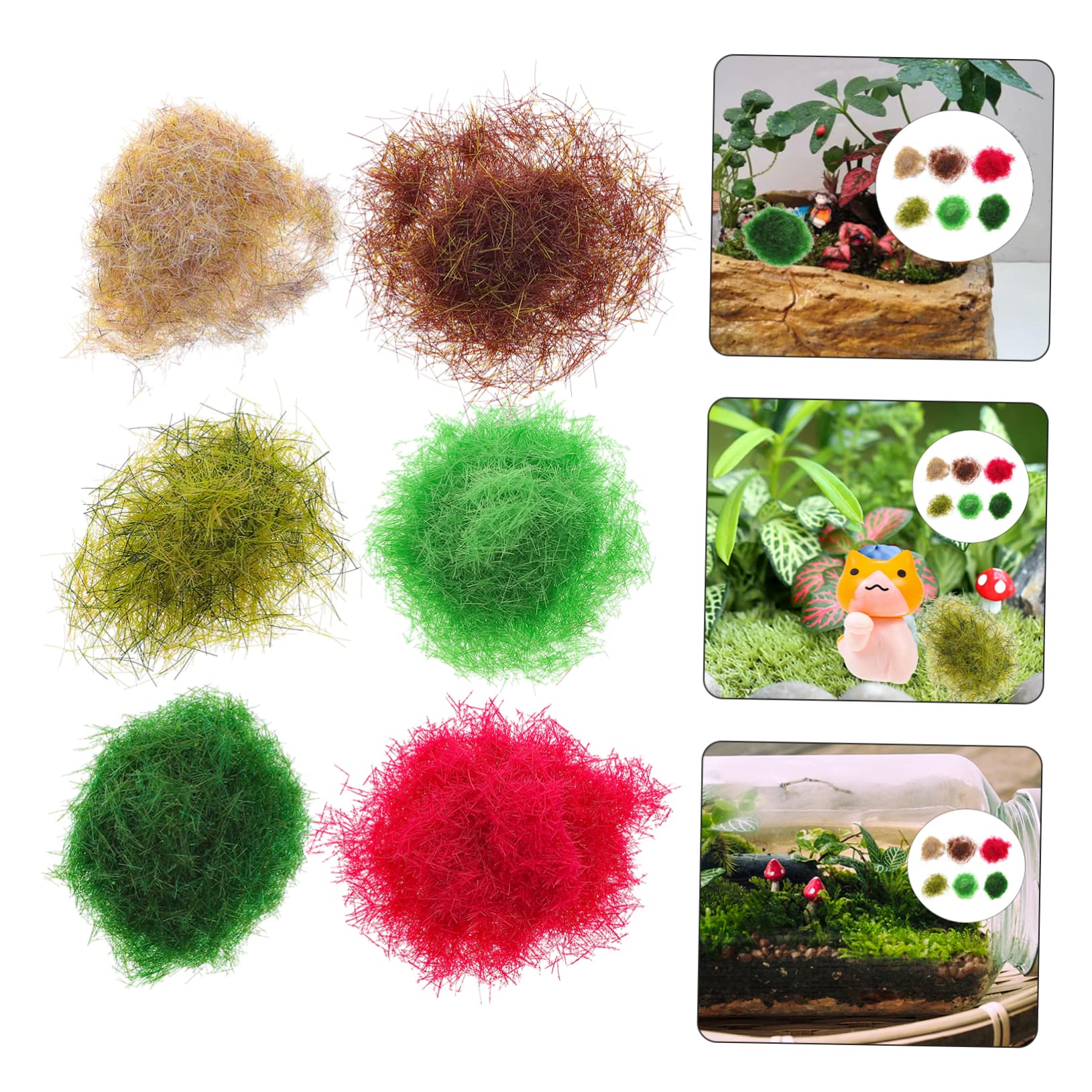 CANIGHT 4pcs 6 Sand Table Turf Material Hand Decor Artificial Plants Artificiales para Diorama Accessory Scene Layout Decor Basing Materials for Miniatures Nylon