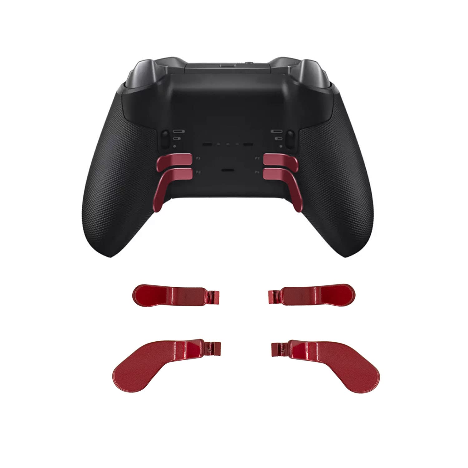 Metal 2 D-Pads, 4 Paddles (Medium & Mini) Trigger Buttons Replacement for Elite Series 2 Model1797 & Xbox One Elite Controllers 1698, Elite Series 2 Core- Red