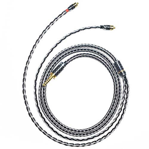 GUCraftsman MMCX 7N Single Crystal Copper/Silver Mixed Replacement Cables for SHURE SE846 SE535 AONIC 5 Xelento Remote T8iE T9iE iBasso IT07 am05 Dunu DK4001 Andromeda Vega Solaris Atlas (4.4mm Plug)