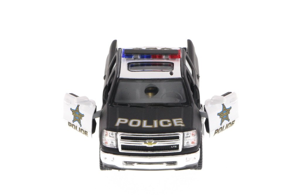 KiNSMART 2014 Chevrolet Silverado LTZ Crew Cab 4x4 1:46 Scale 5 Inch Diecast Metal Model Pick-up Interceptor Truck Police K9 Unit