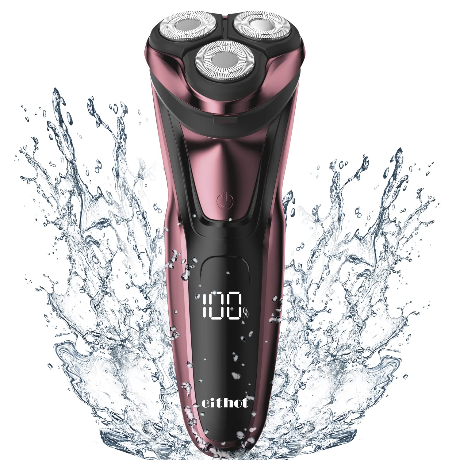 CITHOT Electric Razor for Men Electric Shaver with Pop-up Trimmer, Wet and Dry Razor with Screen Display IPX7 Rechargable Cordless Blue