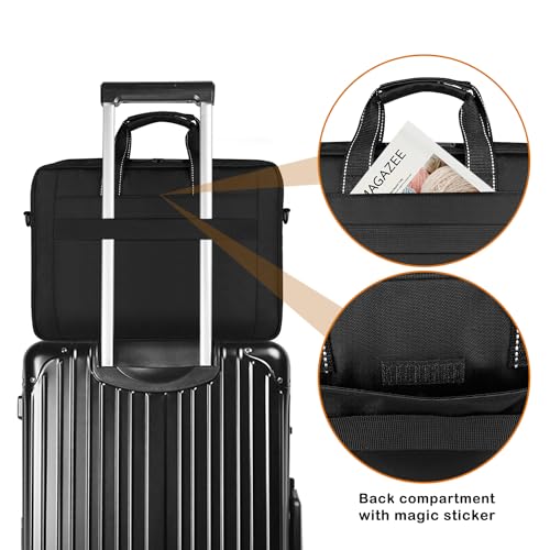 Enkinil Laptop Bag, 17 inch Waterproof Protective Messenger Briefcase Bag with Adjustable Shoulder Strap, Multifuntional Shoulder bag for Men Women Travel/Business(Black)