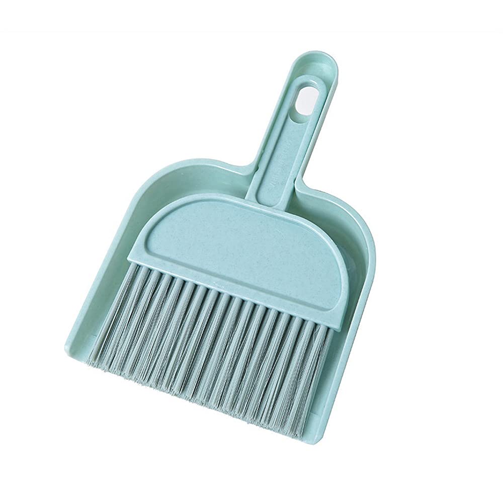 Broom Little Multi-Purpose Cleaner Household Window for Desktop Corner Keyboard Floor Dustpan(Blue)