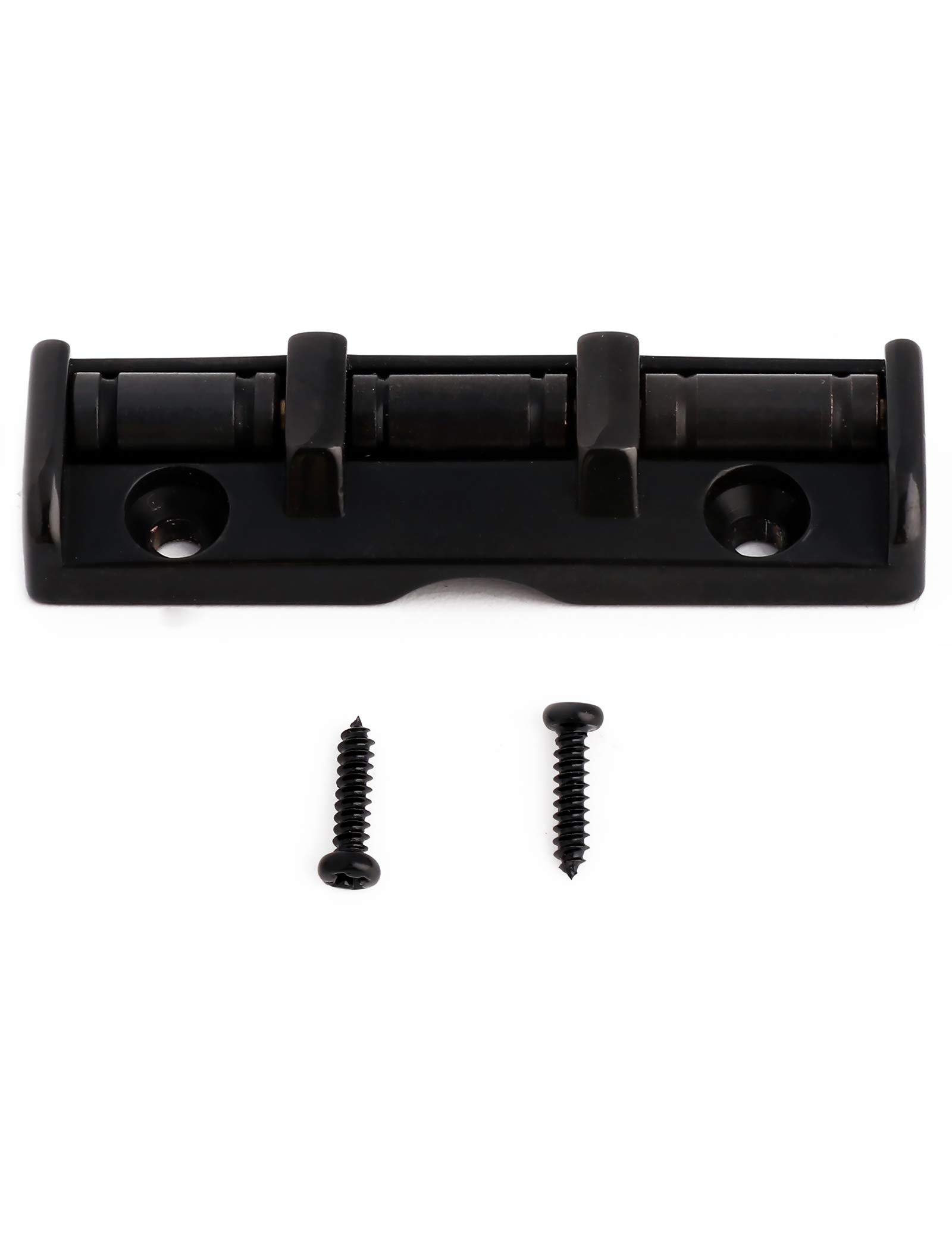 Holmer 6 String Metal Guitar Roller Nut 3 Saddles with Screws Compatible with Strat or Tele Electric Guitar Black.
