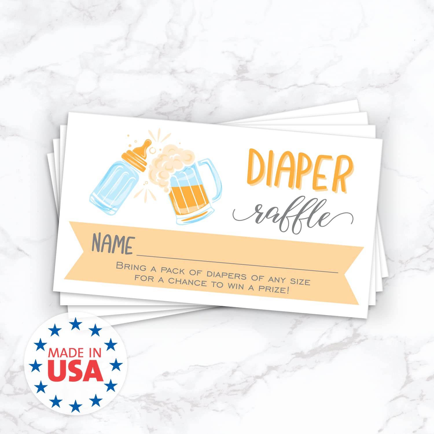 Canopy Street Baby Shower Diaper Raffle Tickets, 50, Brewing Theme