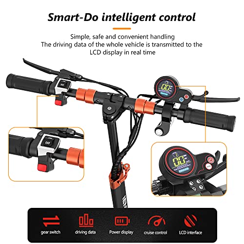 iENYRID 800W Adults Electric Scooter with Seat, Updated 48V 16Ah Battery, 28MPH Top Speed, 25miles Range, Dual Suspension & Braking System,10'' Off-Road Tire, Foldable Commuter E-Scooter