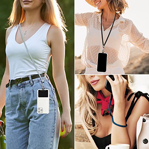 Cell Phone Lanyard, Universal 5× Phone Crossbody Lanyard for Around The Neck, 5× Wrist Phone Strap and 10× Mixed Colors Patch Compatible with Most Smartphones (Mixed Colors)