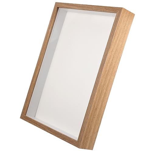 ifundom dried plant frame wood picture frame dried flower floating frame wall picture frame wooden frames wooden decor Photo Display Holder 3D floating frame hollow Glass artwork a4
