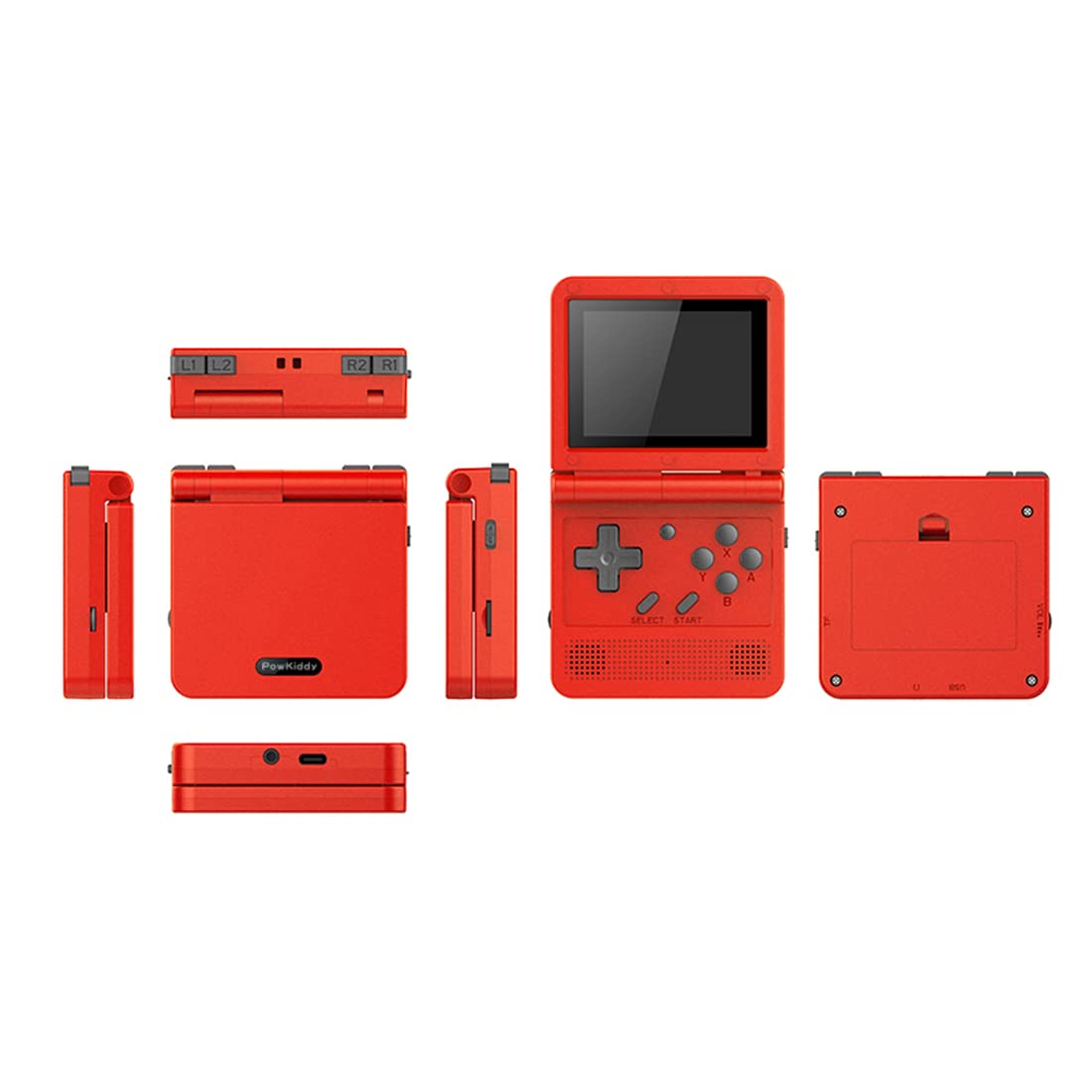 MOCI Powkiddy V90 Mini Handheld Game Console, 3.0-inch IPS LCD Screen Chip ARM9 Portable Handheld Arcade Machine 64G Built-in 60 Games Support 12 Main Stream Emulators