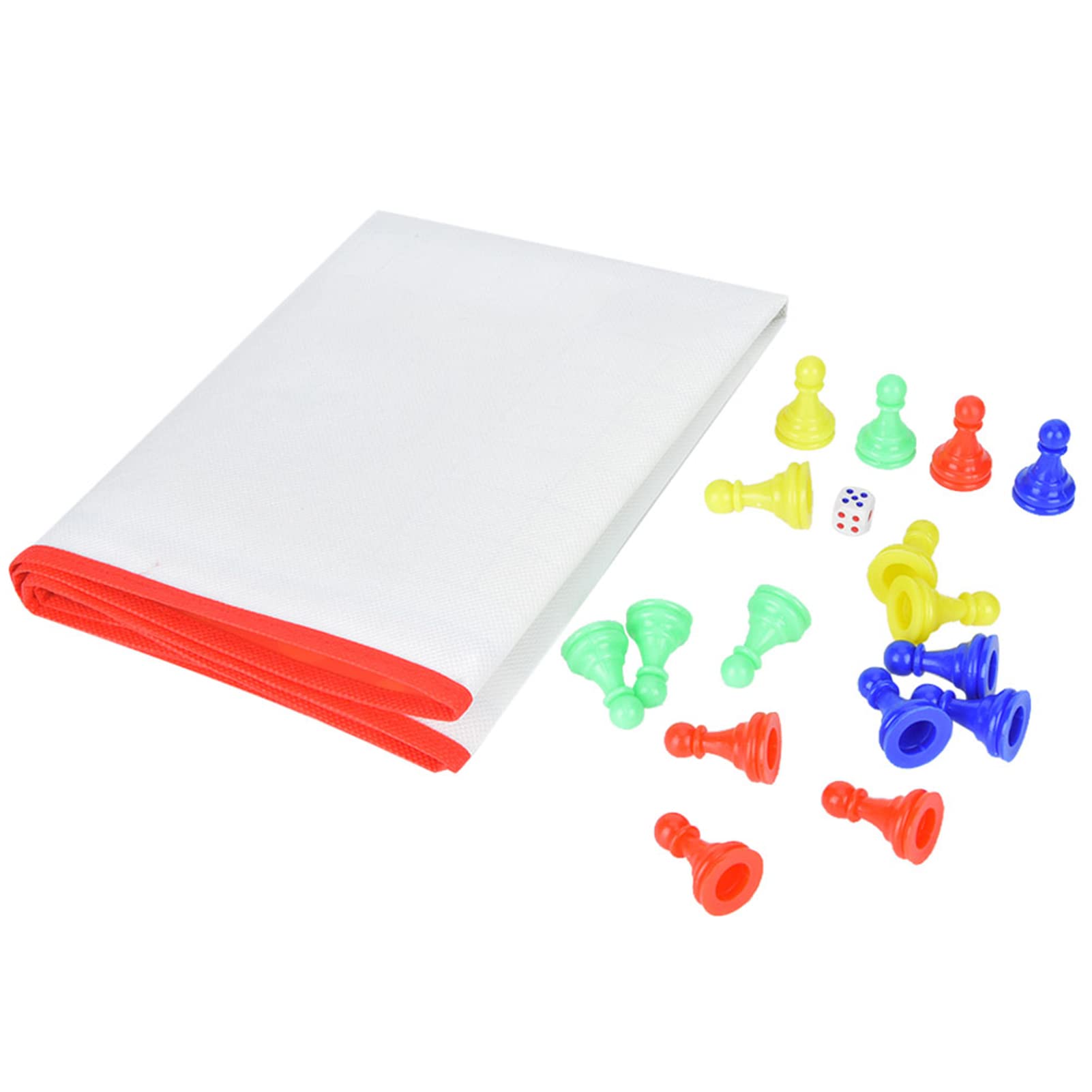 Ludo Board Game Set, 23.6 x 17.7inch Non-Woven Fabric Foldable Snakes and Ladders Ludo Game Set for Home Travel Entertainment