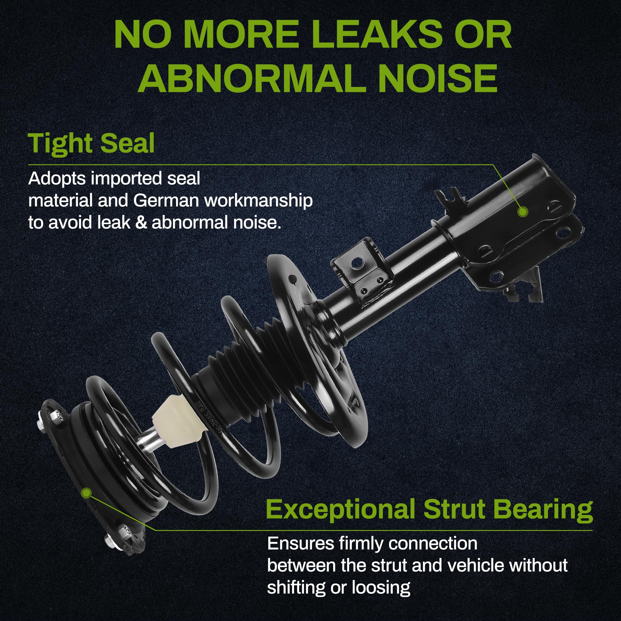 AUTOSAVER88 Front Complete Struts & Rear Shock Absorbers Compatible with 2007-2012 Exc. Hybrid 2013 Altima S 2.5L Coupe