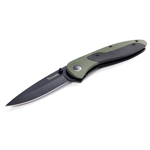 COOL HAND 6001GB-BS 3'' 440SS Steel Blade G10 Handle Liner Lock Pocket Knife, Black