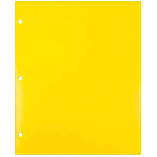 JAM PAPER Heavy Duty Plastic 3 Hole Punch Pocket Folders - Extra Tough School Folders - Assorted Fashion Colors - 6/Pack