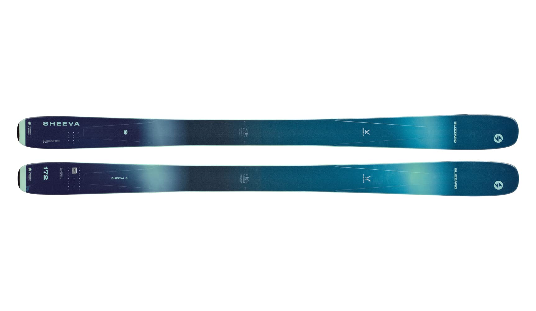 Blizzard Women's 8A227200001 Sheeva 9 All-Mountain Freeride Dark Blue/Teal Skis (Bindings Not Included), Size 157