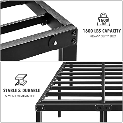HAAGEEP 18 Inch High Platform California King Bed Frame with Storage Metal Cal Bedframe No Box Spring Needed Tall
