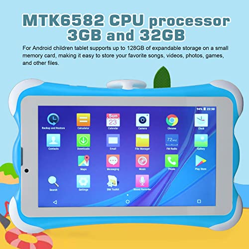 Children Tablet, Eye Protection WiFi 3GB RAM 32GB ROM Call Kids Tablet 128GB Expandable Storage Multifunction for Education (US Plug)